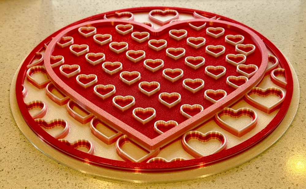 Dimensional Mosaic Hearts #1 by Imagin3DInnovations - MakerWorld