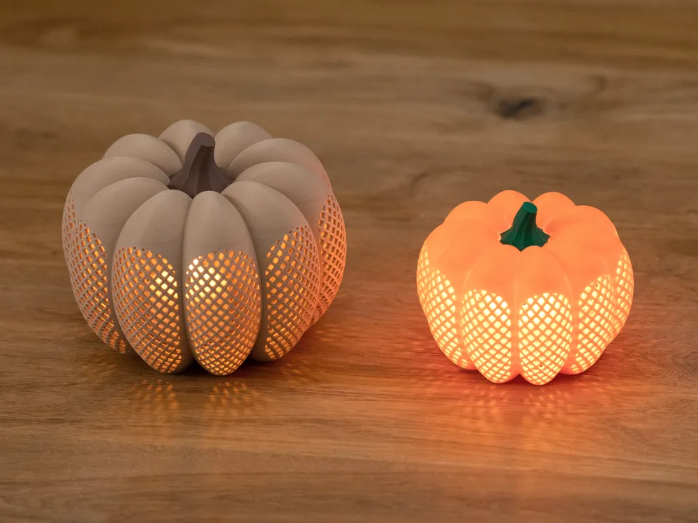 Modern Pumpkin Tea Light - Free 3D Print Model - MakerWorld