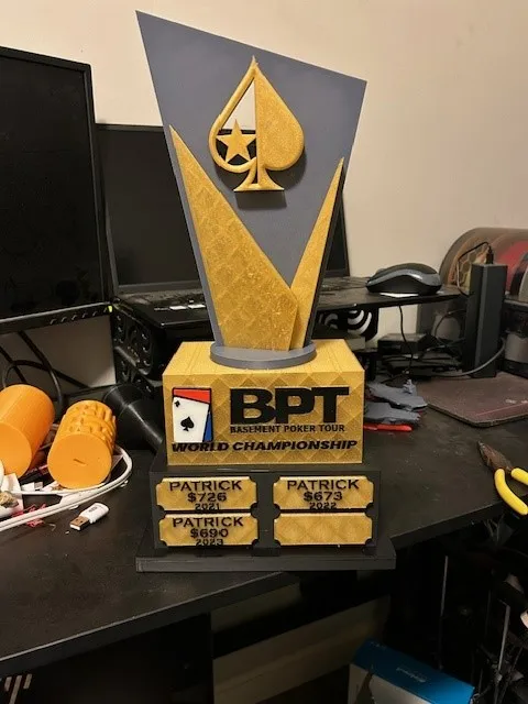 Basement Poker Tour Trophy - Free 3D Print Model - MakerWorld