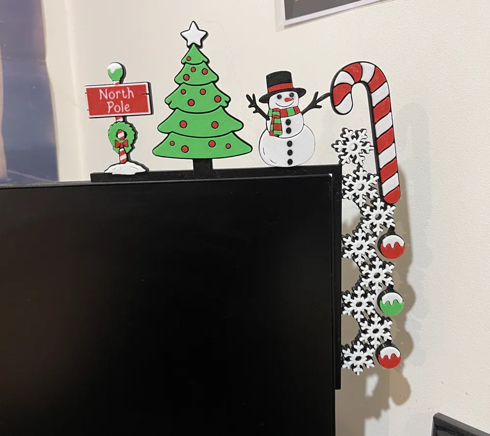 Christmas Door Corner / Monitor Corner Snowman by DarkLink - MakerWorld