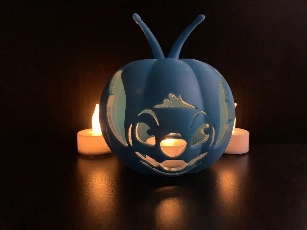 Stitch and Angel Pumpkin theelight Lanterns by Valkyrie Forge - MakerWorld