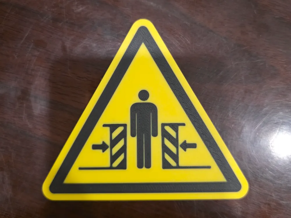 Pinch Point Hazard Warning Sign W019 DIN EN ISO 7010 - Free 3D Print ...