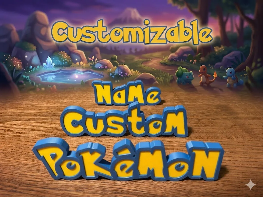 Custom Name Pokémon font - Free 3D Print Model - MakerWorld