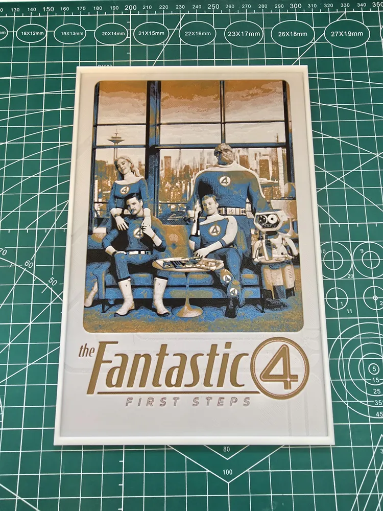 The Fantastic Four: First Steps Poster - Hueforge by Lumpy3D MakerWorld: Download Free 3D Models