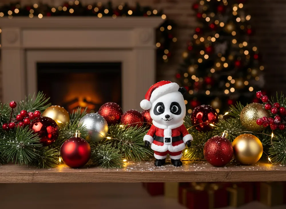 Cute Santa Panda - Christmas 3D Printable Figure - Free 3D Print Model ...