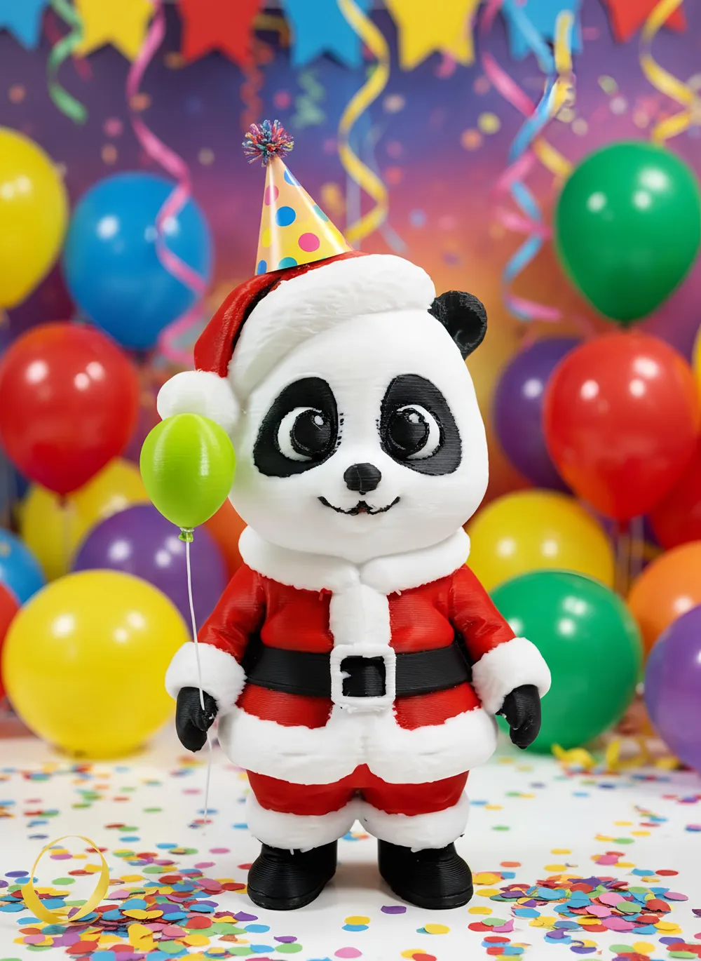 Cute Santa Panda - Christmas 3D Printable Figure - Free 3D Print Model ...