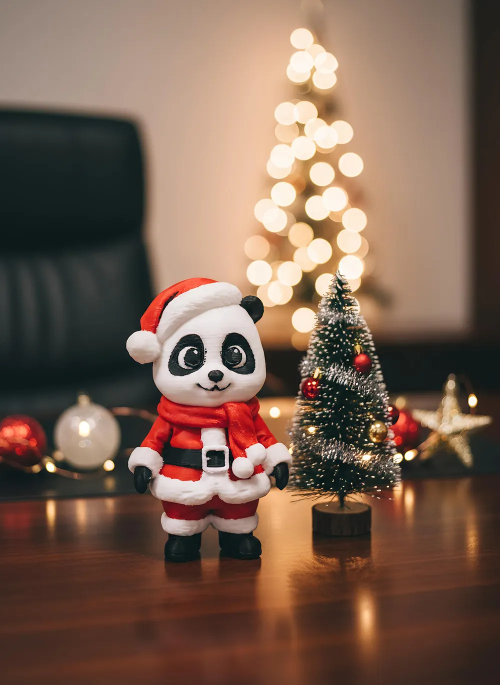 Cute Santa Panda - Christmas 3D Printable Figure - Free 3D Print Model ...