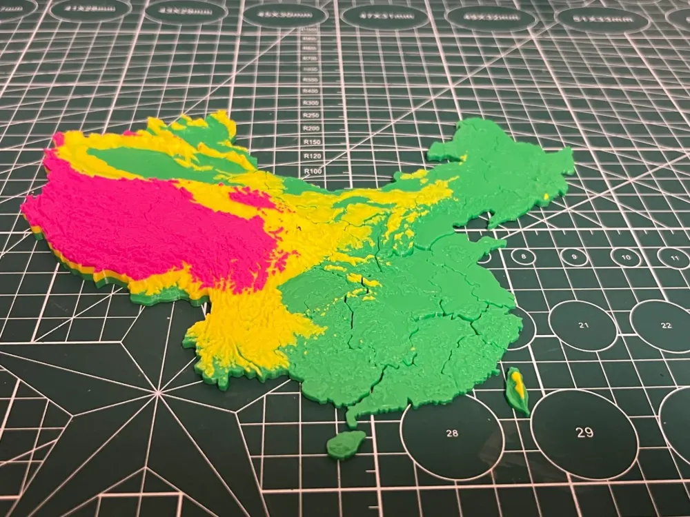 People's Republic of China 3D Topographic Map National Provinces Jigsaw ...