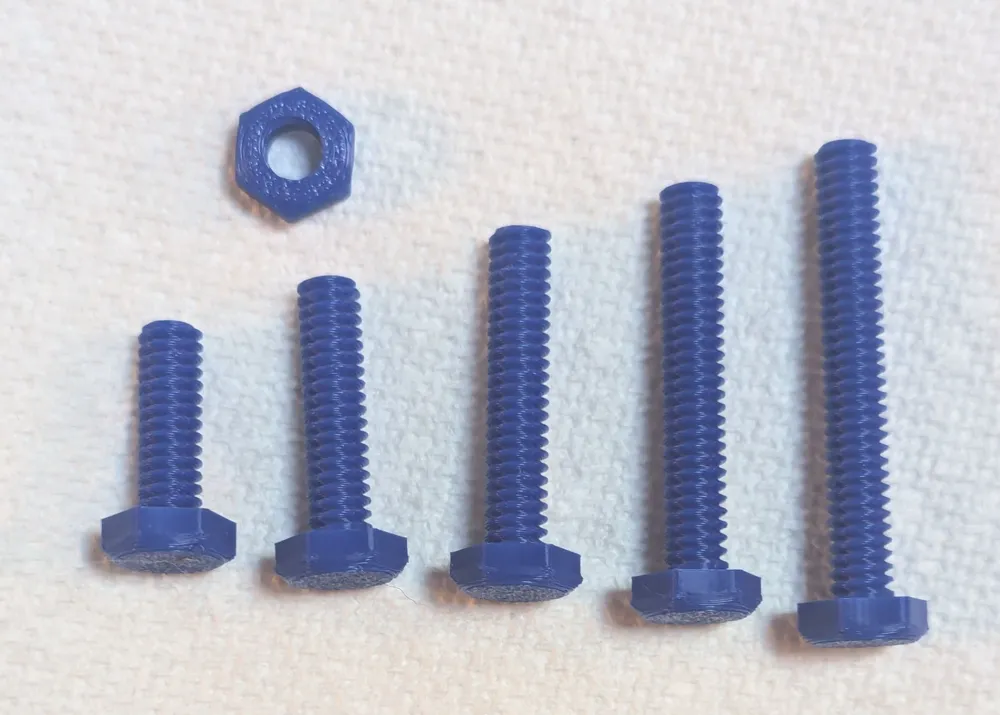 1/4-20 Bolt and Nut (standard quarter inch bolt) - Free 3D Print Model ...