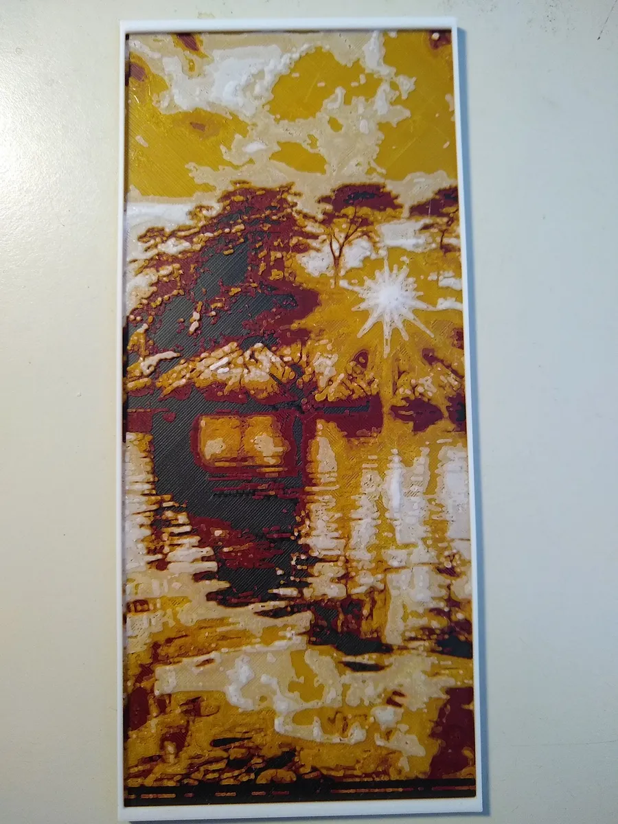 Sunset over water - HueForge by RobR - MakerWorld