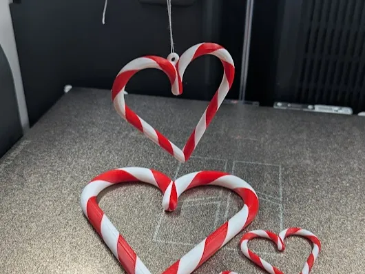 Candy Cane Heart Ornament - Free 3D Print Model - MakerWorld