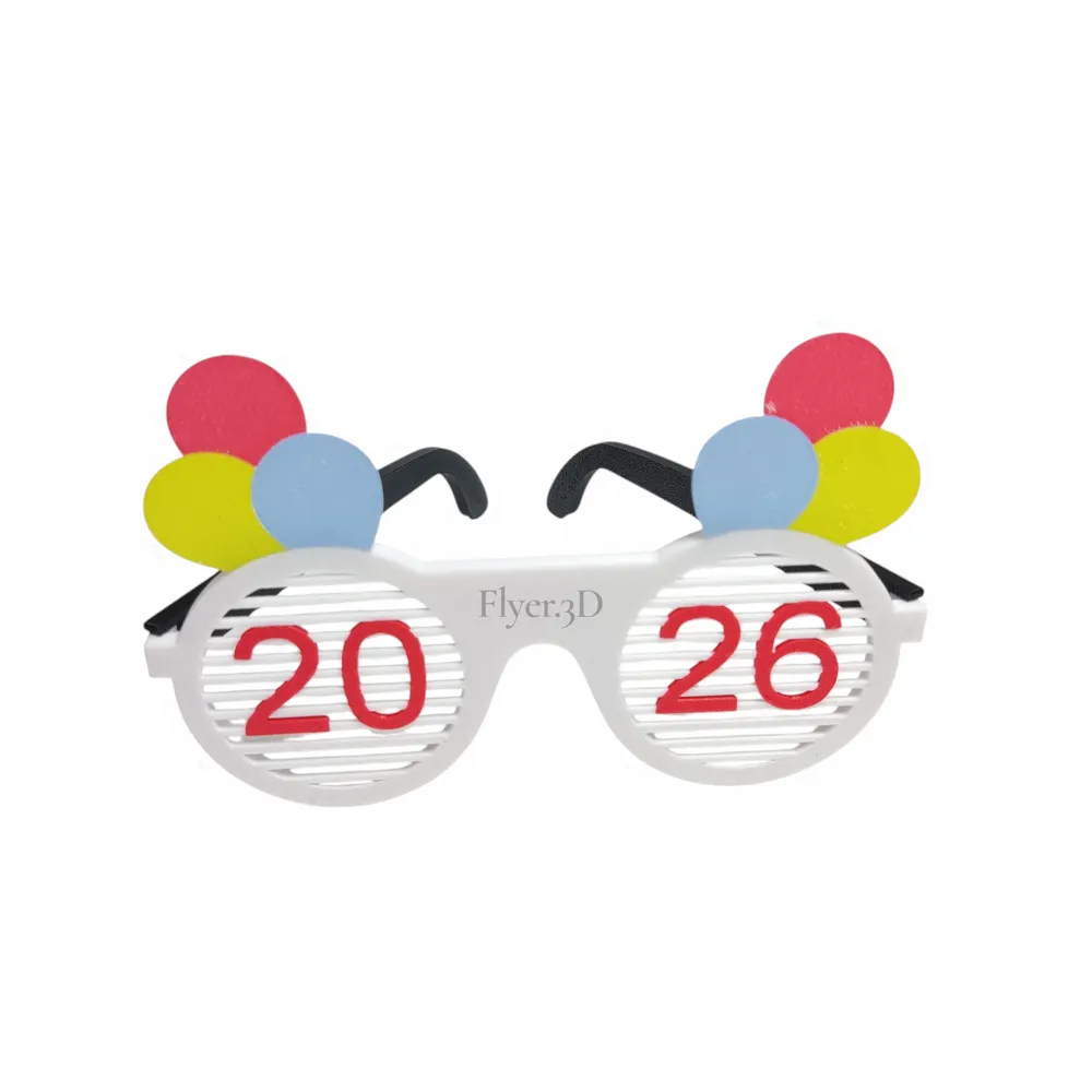 New Year's Glasses 2026 - Free 3D Print Model - MakerWorld