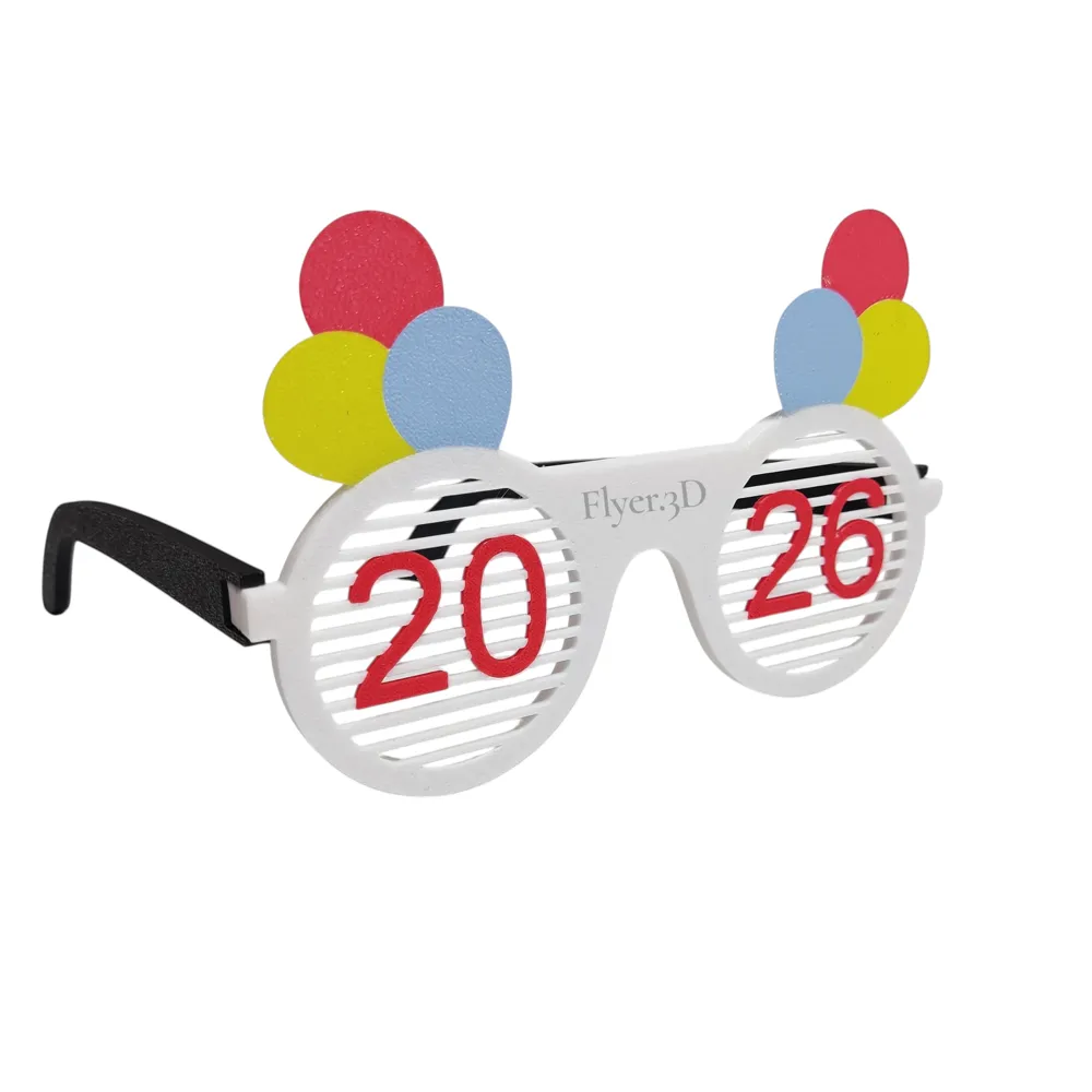 New Year's Glasses 2026 - Free 3D Print Model - MakerWorld