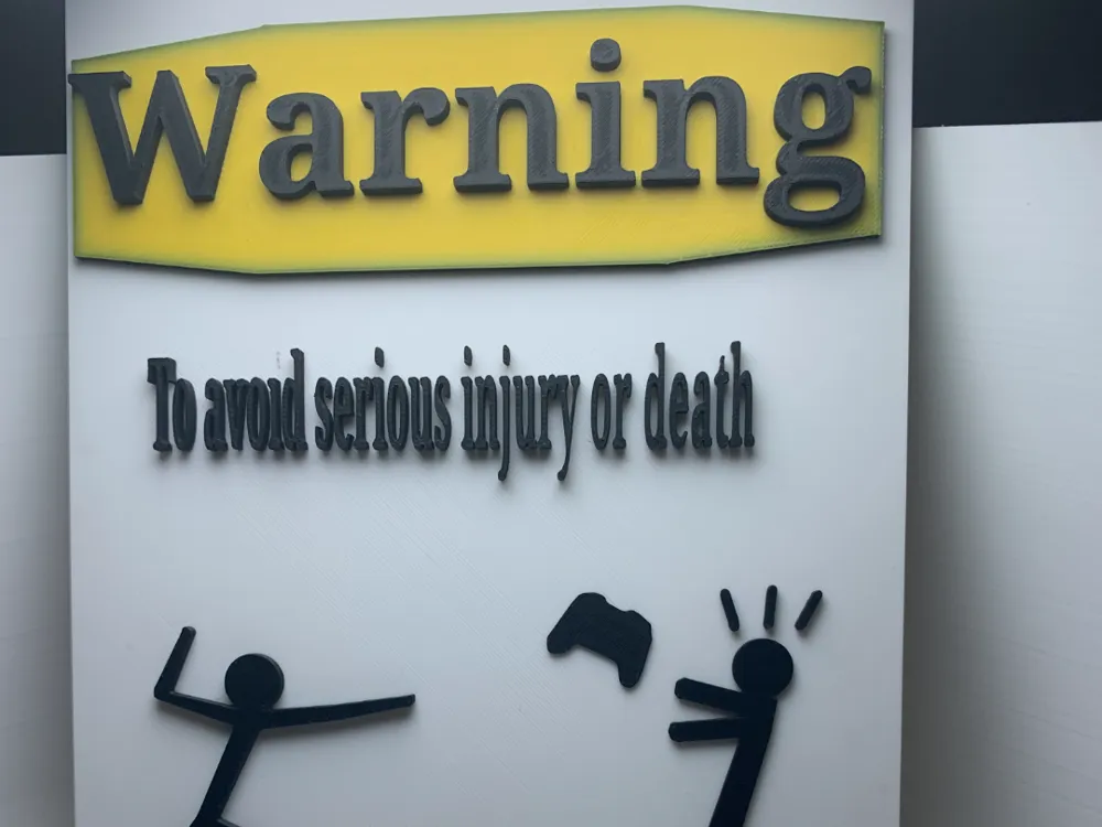 Warning funny gaming sign. by Lucky printsMakerWorld: Download Free 3D ...