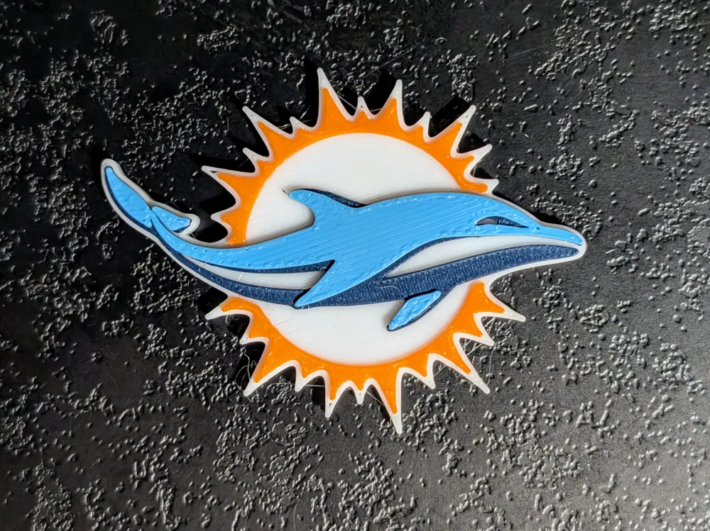 Miami Dolphins - Embossed Fridge Magnet by svenson3D MakerWorld ...