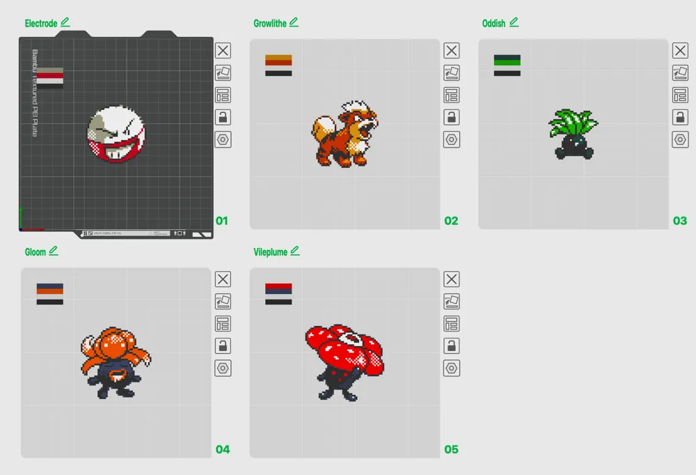 Poke-monster Keychain Pack #23 Growlithe, Oddish - Free 3D Print Model ...