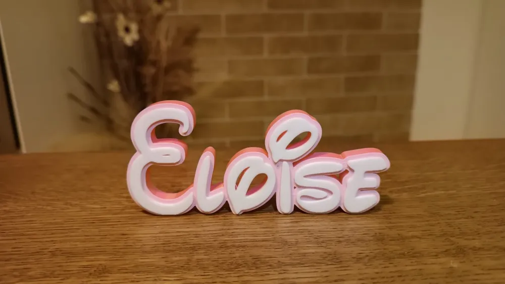 Disney Name Sign Eloise Kid Room Wall Decor Tag - Free 3D Print Model ...