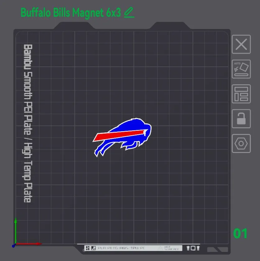 Buffalo Bills - Embossed Fridge Magnet - Free 3D Print Model - MakerWorld