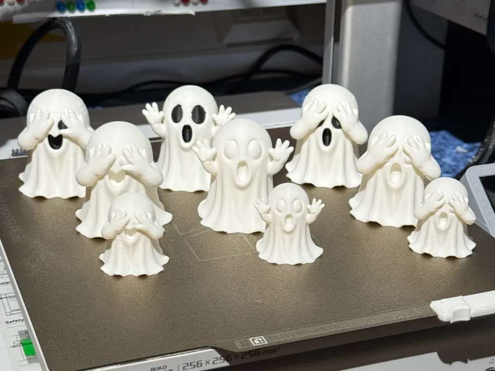 Halloween Ghost Trio, Single, Multi Colour & Mini - Free 3D Print Model ...
