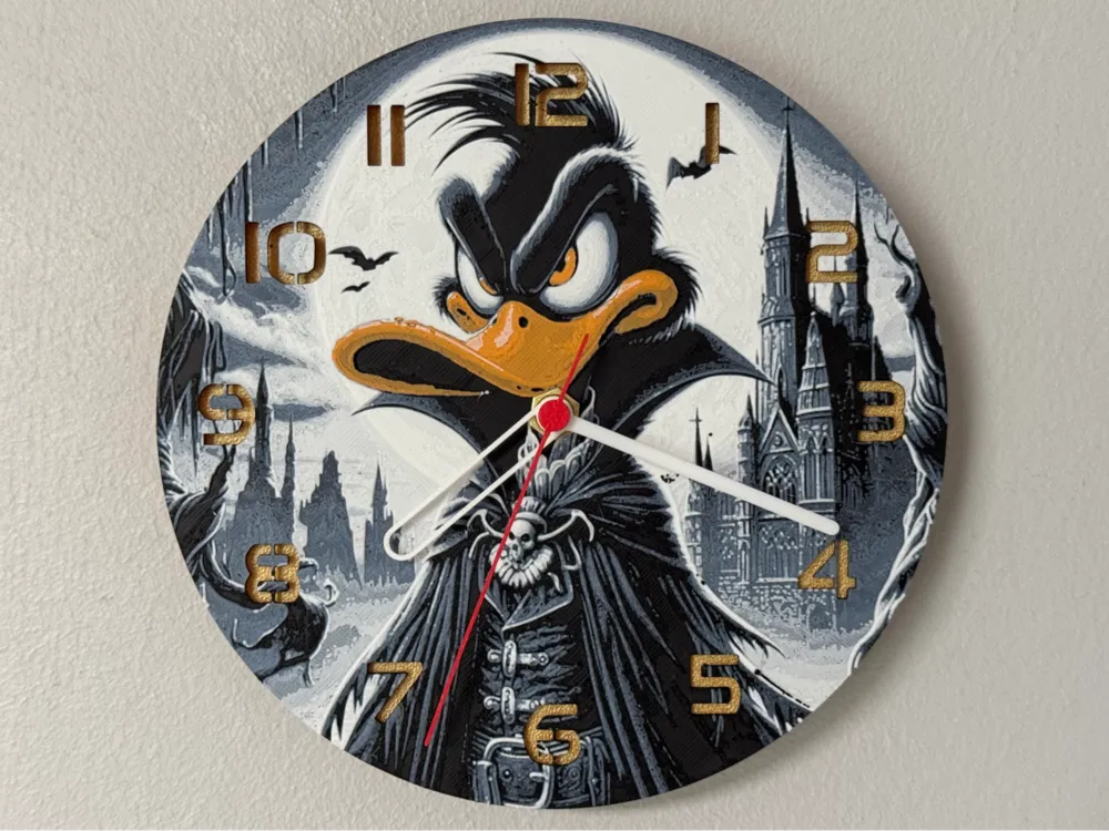 wall / desk clock Vampire Duck HueForge - Free 3D Print Model - MakerWorld