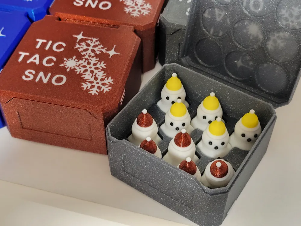 Tic Tac Sno, game case for "Mini Frost Friends" by kabendesign - MakerWorld