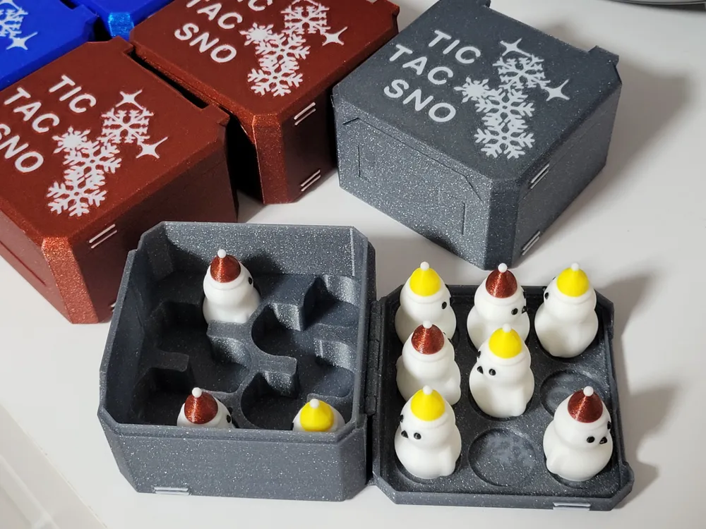 Tic Tac Sno, game case for "Mini Frost Friends" by kabendesign - MakerWorld