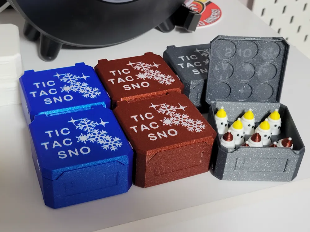 Tic Tac Sno, game case for "Mini Frost Friends" by kabendesign - MakerWorld