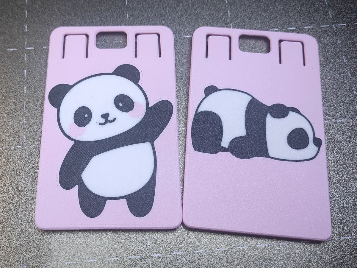 Cute Pandas ID Card Badge Holders - Free 3D Print Model - MakerWorld