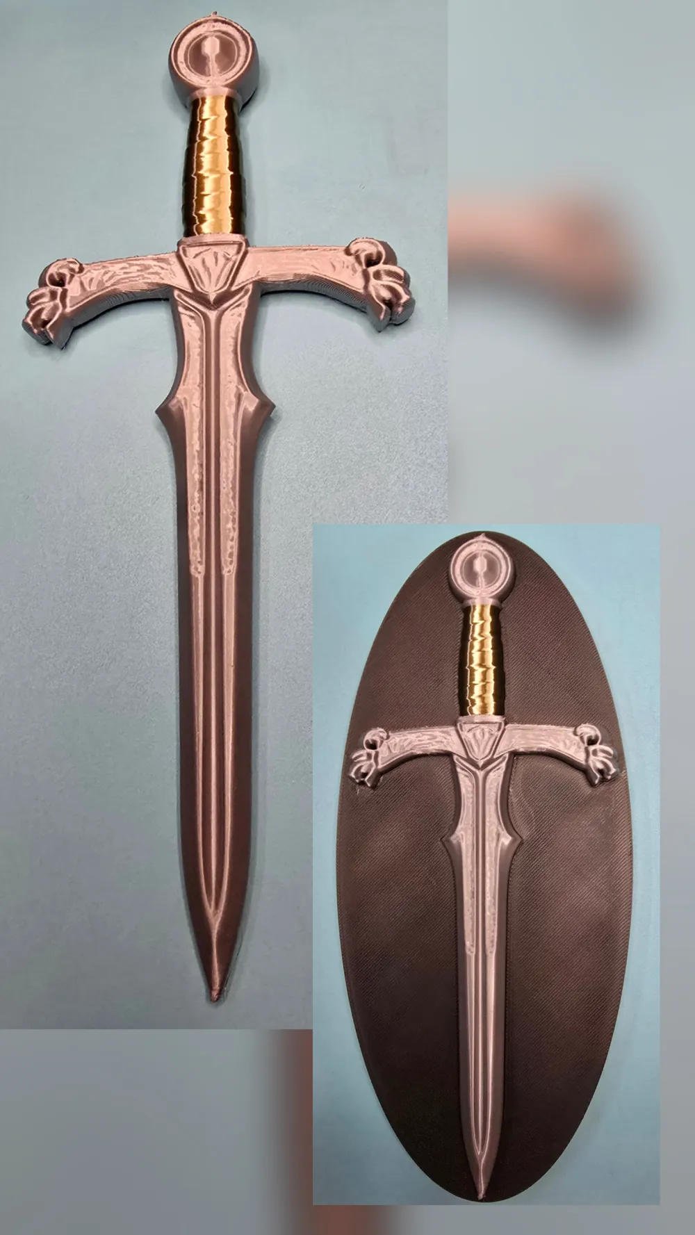Templar's Sword w/Wall Mount - Free 3D Print Model - MakerWorld