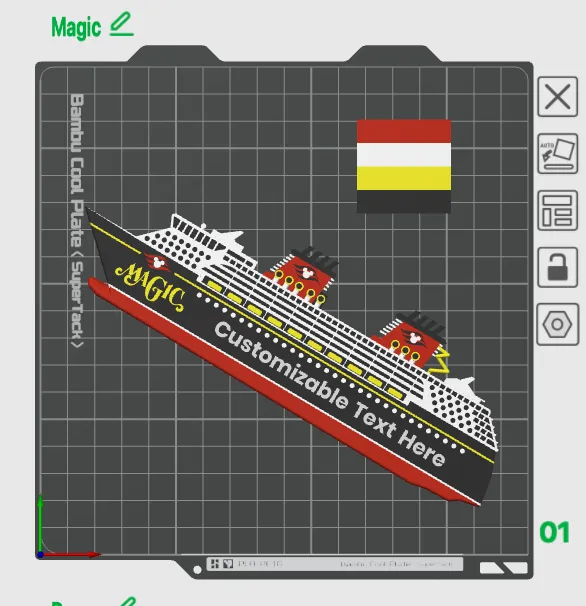 Gen 2 - DCL Ship Magnets (Customizable Text) - Free 3D Print Model ...