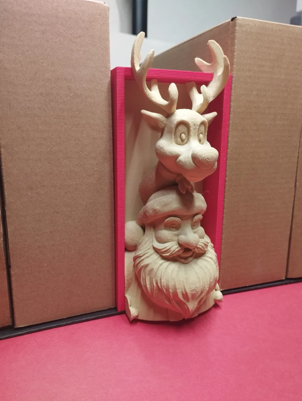 Santa & Rudolph Book nook - Free 3D Print Model - MakerWorld