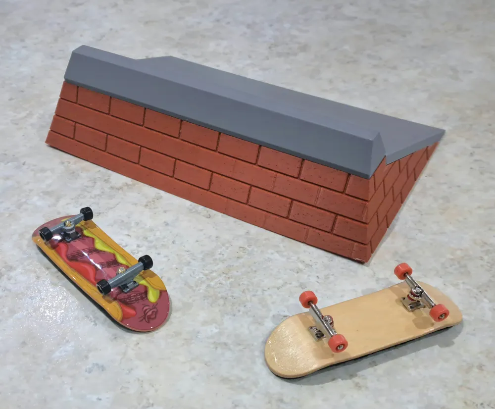 Fingerboard Ramp with Concrete Parking Block - Free 3D Print Model ...