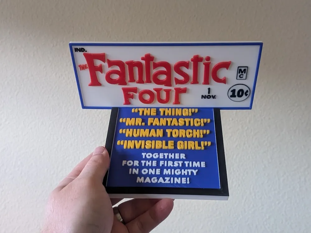 Fantastic Four #1 Sign + Display Stand by Design•Slice•Print Studio ...