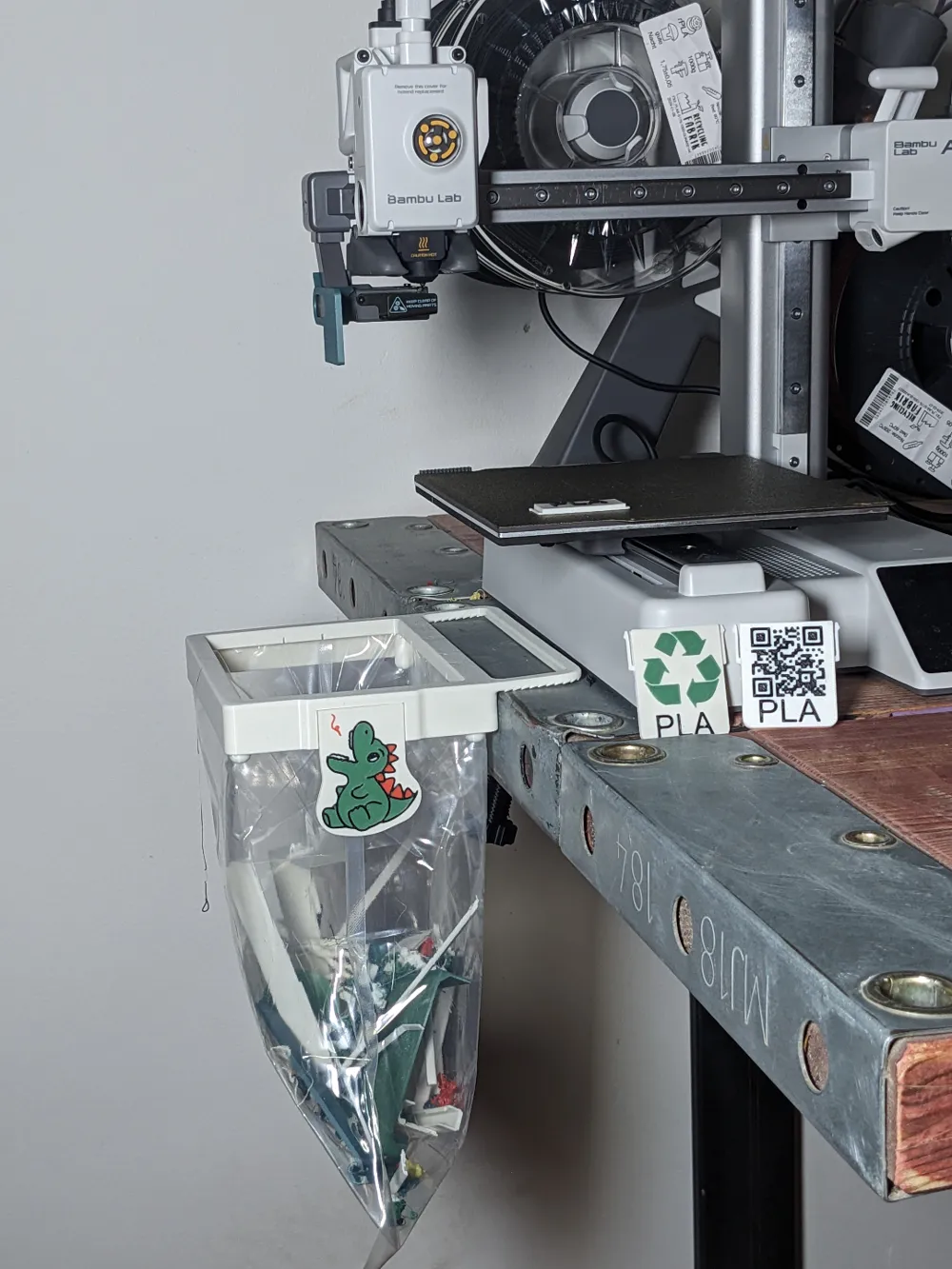 Purge Dinosaur Bin - Reusing Filament Packaging by terrafox - MakerWorld