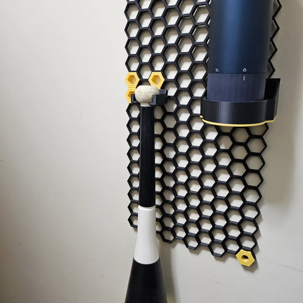 Juggling Club Holder - Honeycomb Storage Wall Remixed by Sol_3 - MakerWorld