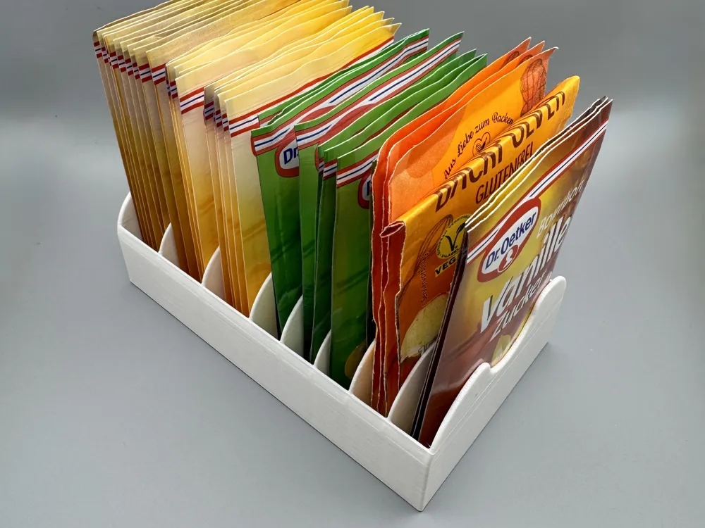 Baking Sachet Organizer – 8 Slot Kitchen Holder - Free 3D Print Model ...