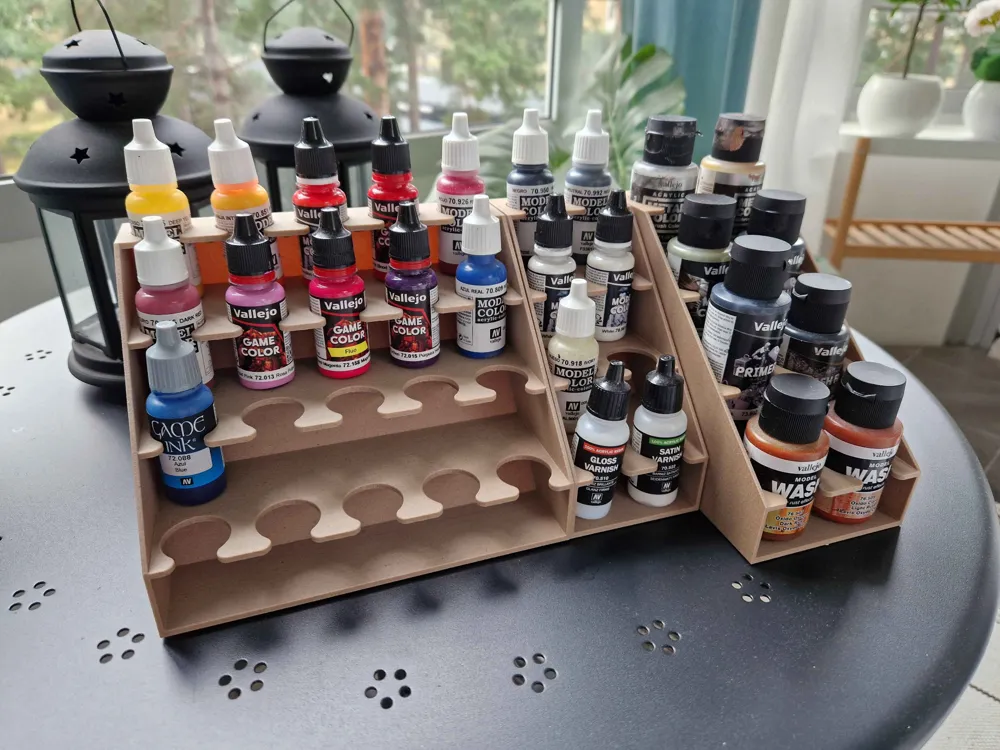Vallejo Paint Bottle Rack V2 - Free 3D Print Model - MakerWorld