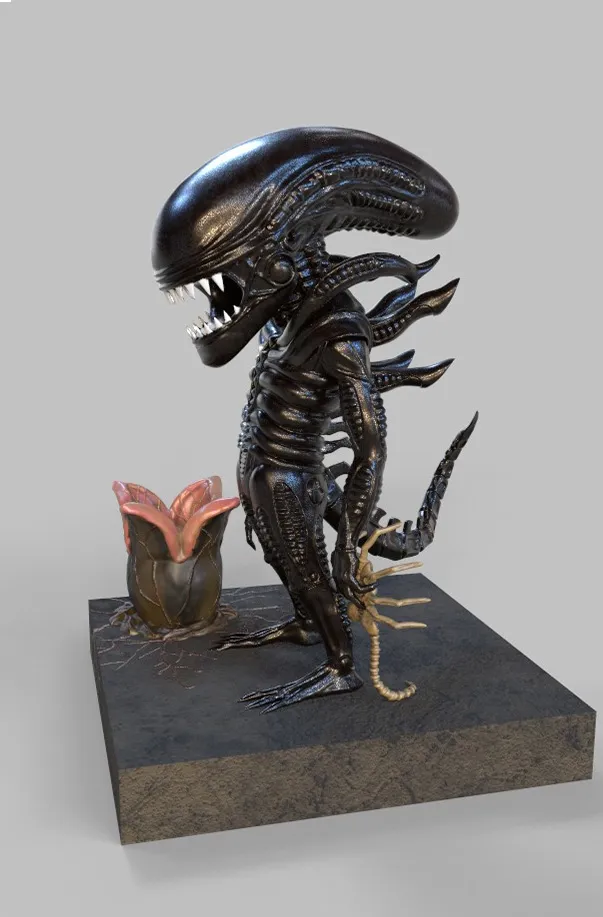 Chibi Alien (with Facehugger + Alien Egg) - Free 3D Print Model ...