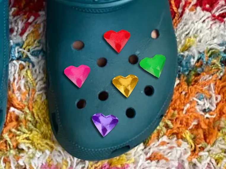Gem Heart Croc Shoe Charm (Jibbitz) by sidbarret007 MakerWorld ...