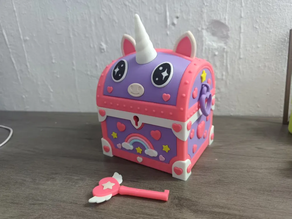 Unicorn Mechanical Treasure Chest - Free 3D Print Model - MakerWorld