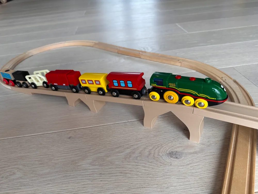 Wooden Traintrack - Gentle Incline: Brio & Lillabo by fran - MakerWorld