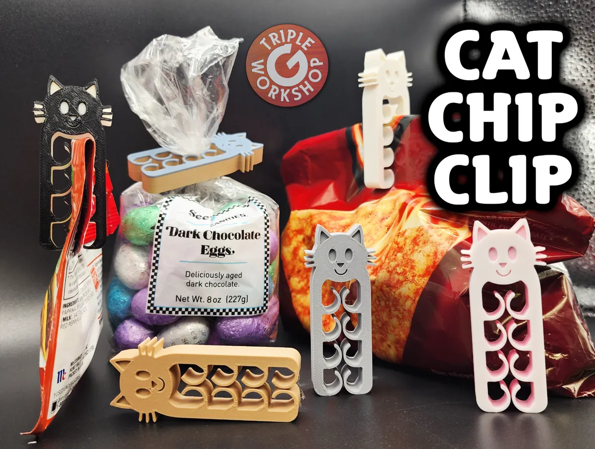 Cat Chip Clip - Free 3D Print Model - MakerWorld