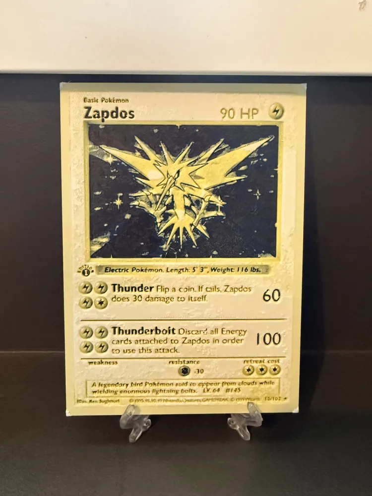 Zapdos Pokemon Card- Hueforge - Free 3D Print Model - MakerWorld