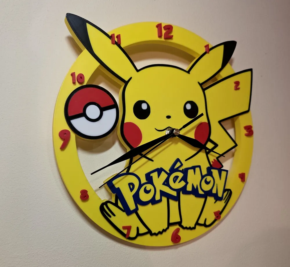Pikachu Pokemon Clock by midar3d MakerWorld: Download Free 3D Models