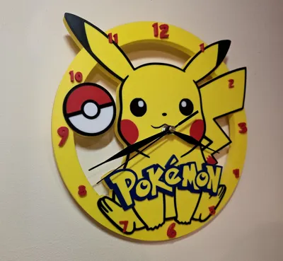 Pikachu Pokemon Clock - Free 3D Print Model - MakerWorld