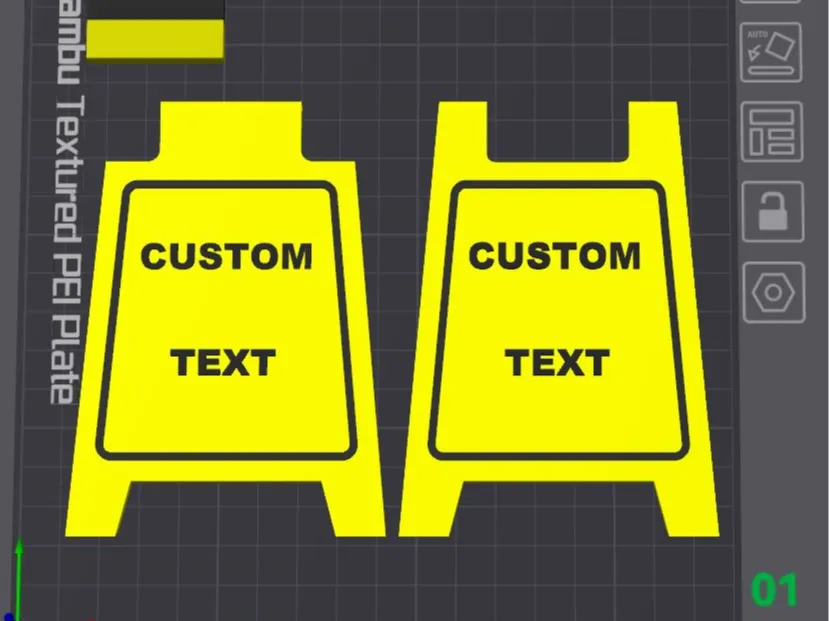 Customizable caution sign by extrakaese MakerWorld: Download Free 3D Models
