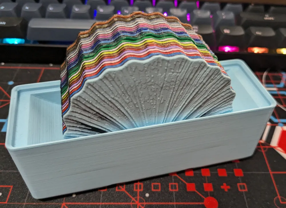 Gridfinity tray (3x1) for HueForge seashells Remixed by enraged badger - MakerWorld