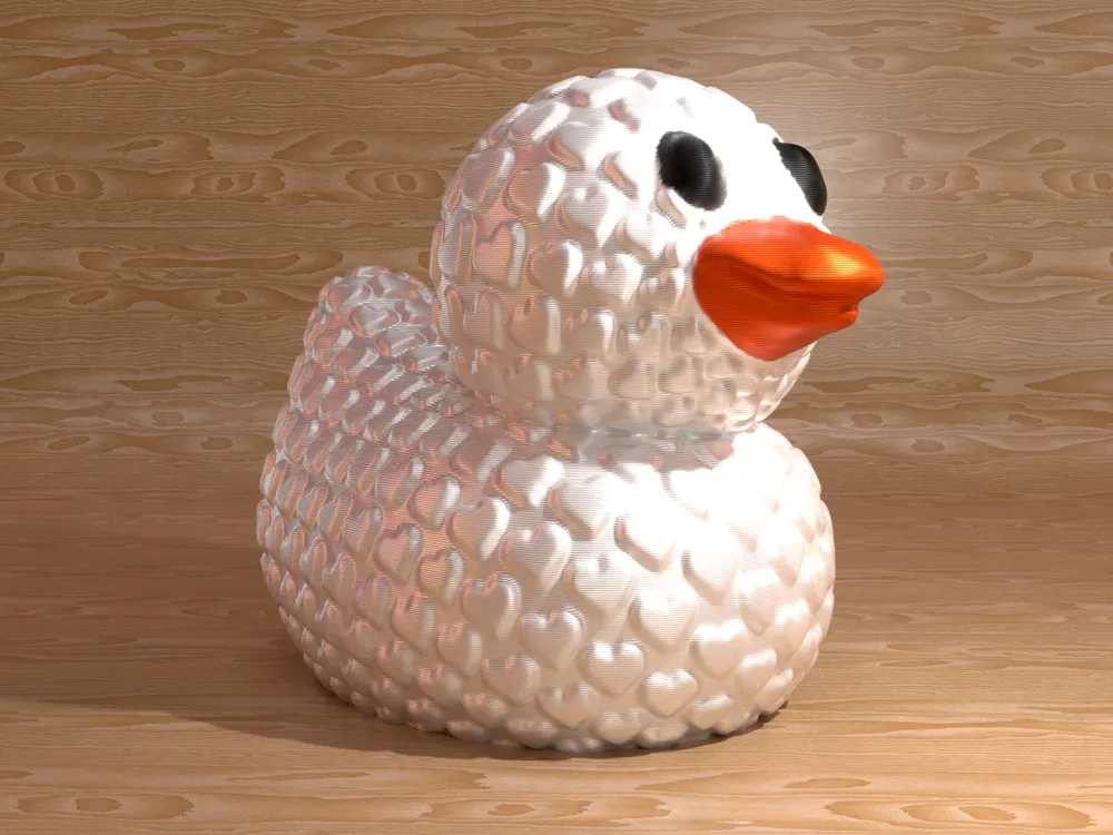 Cute Heart Covered Duck by Atrax MakerWorld: Download Free 3D Models