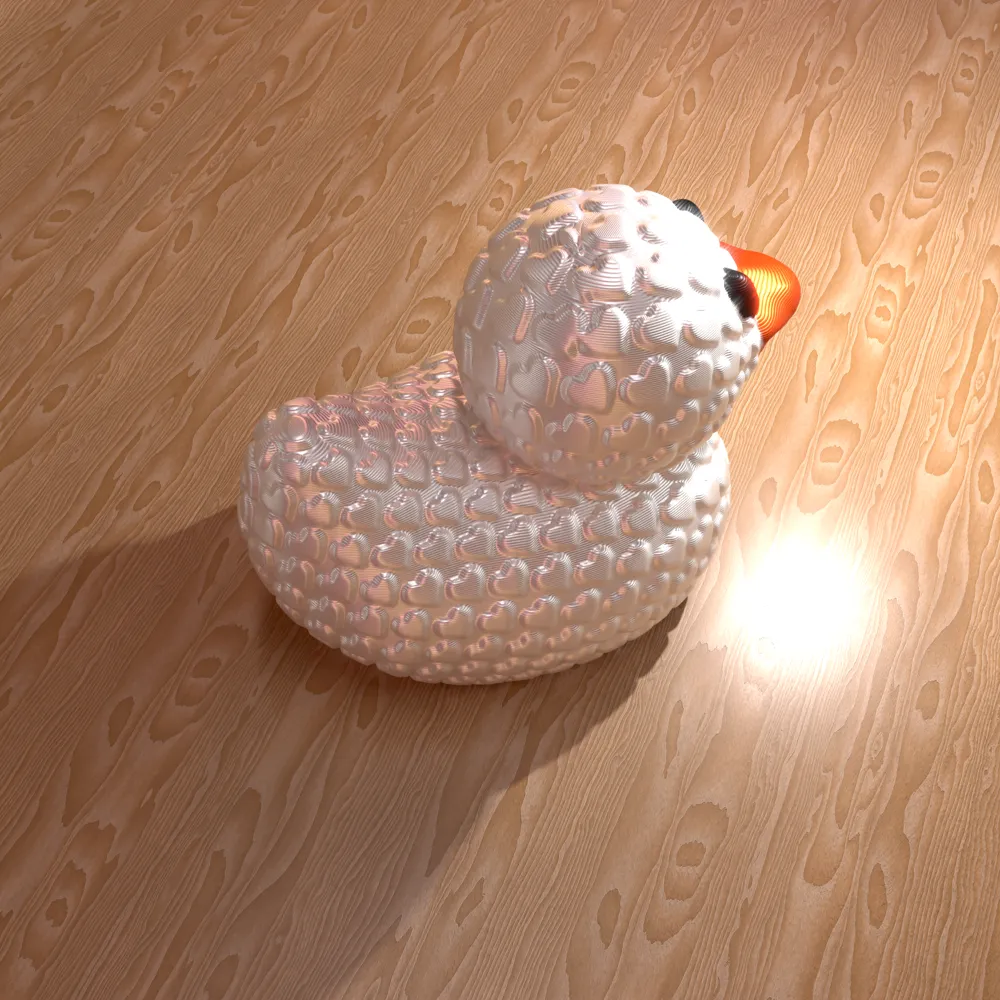 Cute Heart Covered Duck - Free 3D Print Model - MakerWorld