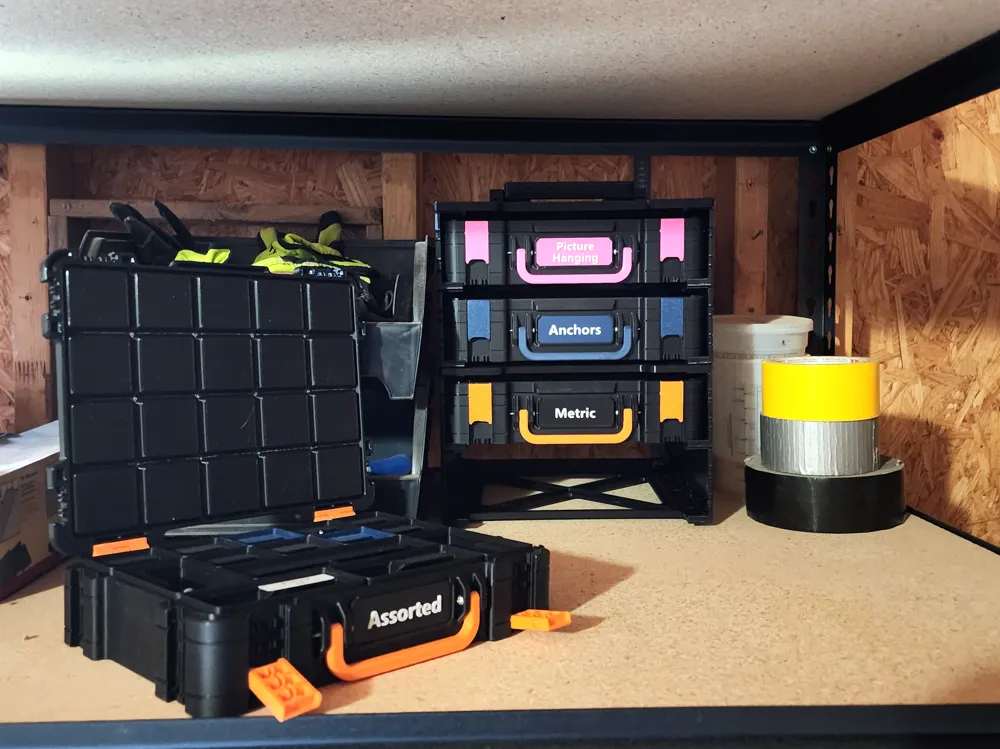 GridStack Modular Multi-Box Storage [Parametric] by jaminv MakerWorld: Download Free 3D Models